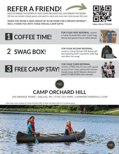 COH Referral Program - Camp Orchard Hill, Dallas, PA